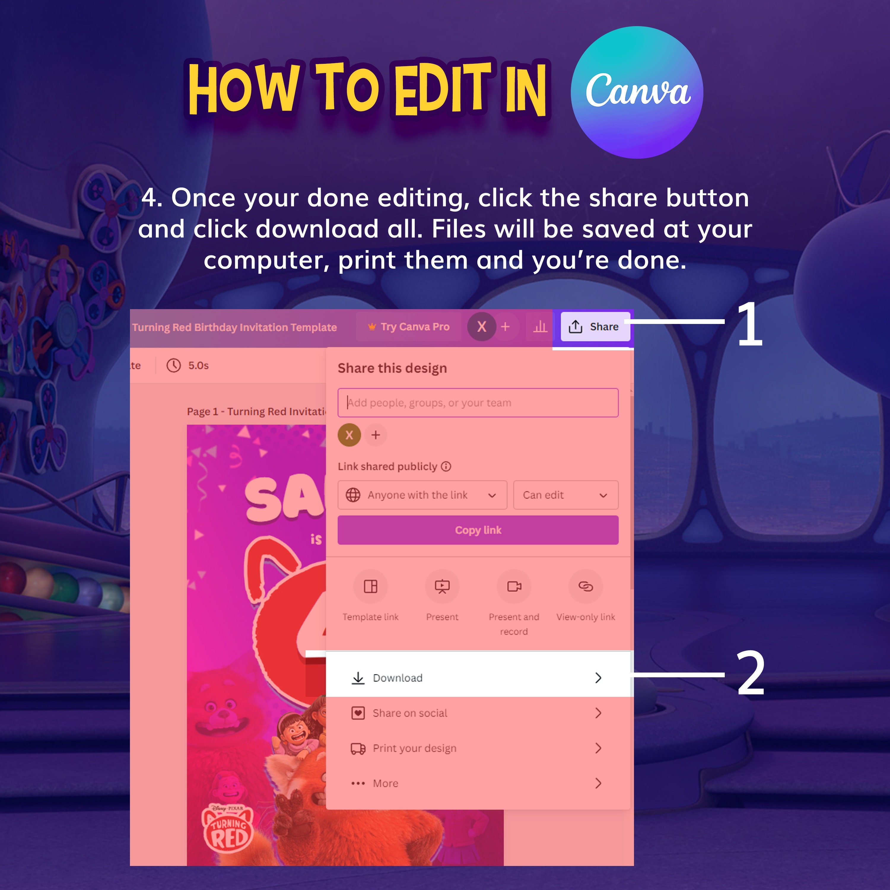 EDITABLE | Instant Download | Inside Out 2 Birthday Invitation Template ...