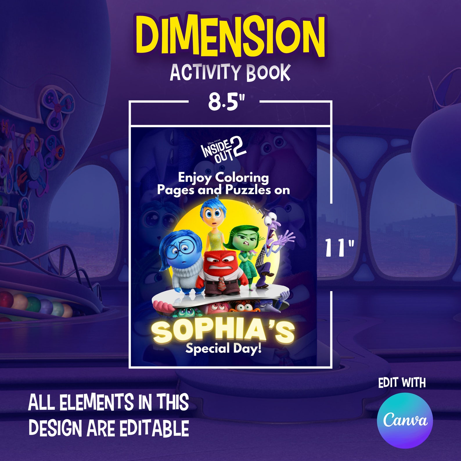 24 Pages | EDITABLE | Instant Download | Inside Out 2 Personalized ...