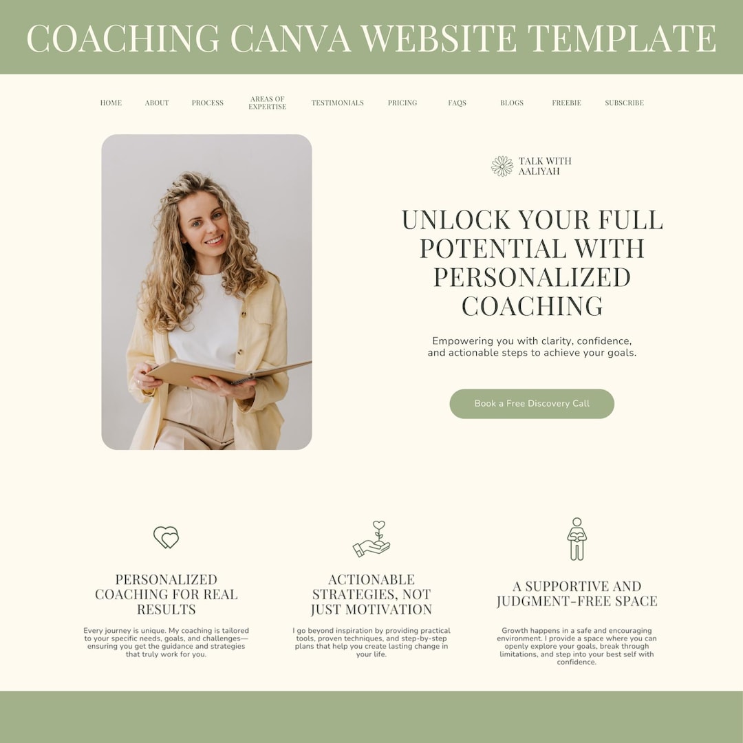 Coaching Website Template | Canva Landing Page (digital Download) - Etsy