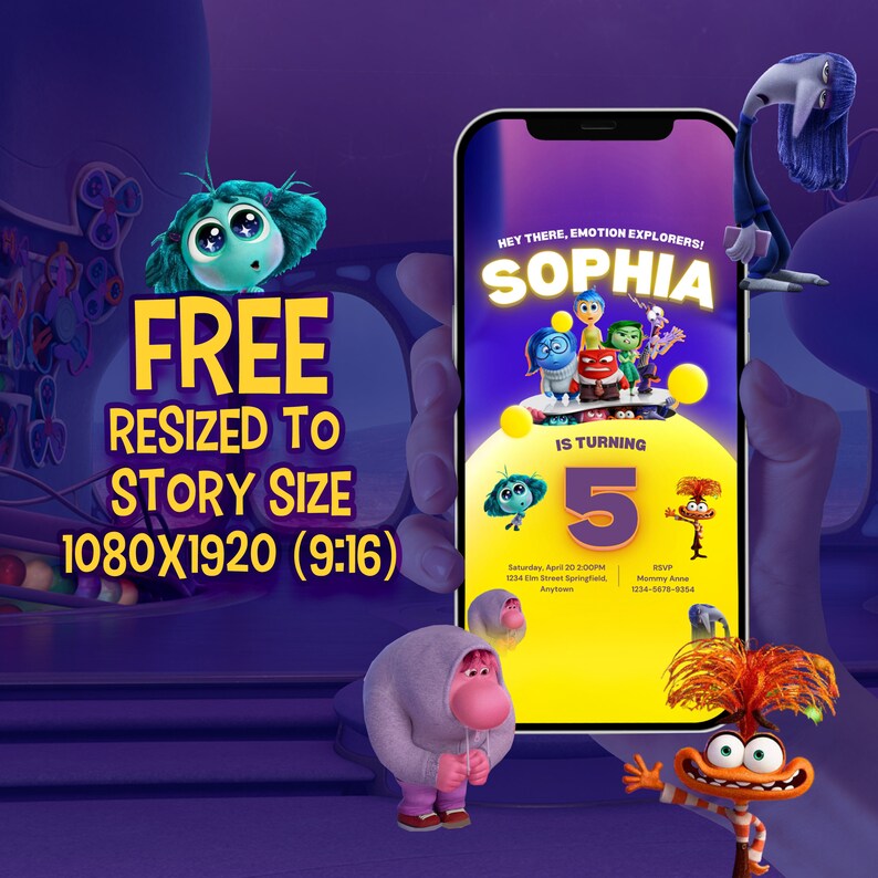 EDITABLE | Instant Download | Inside Out 2 Birthday Invitation Template ...