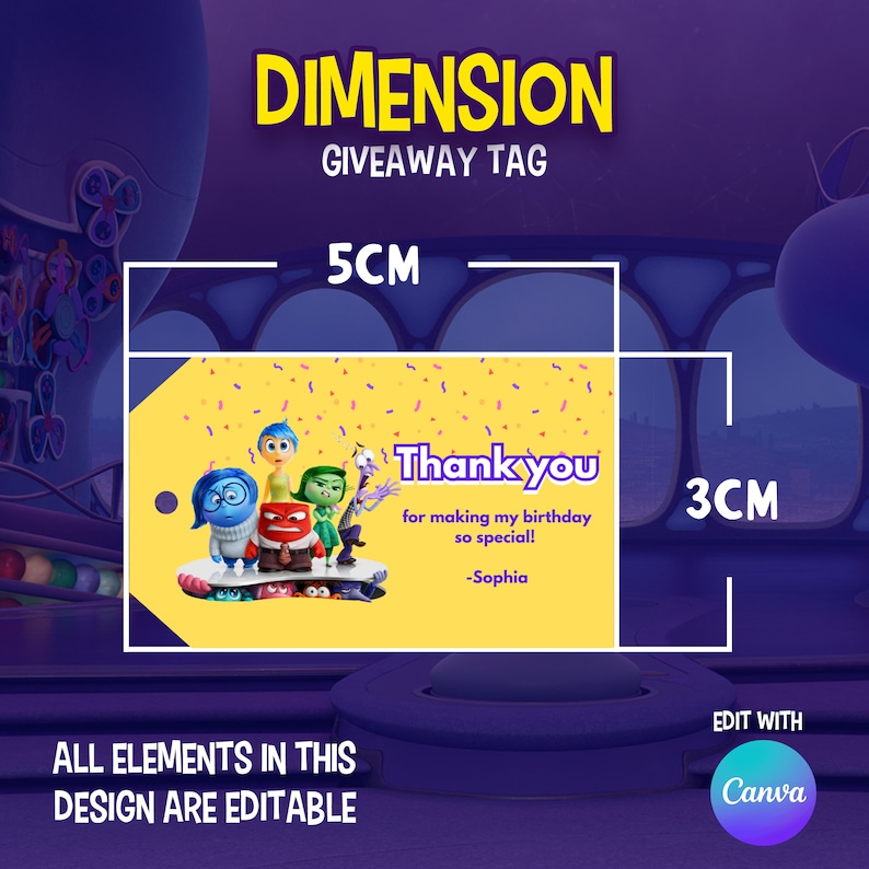 EDITABLE | Instant Download | Inside Out 2 Birthday Banner Template - Etsy