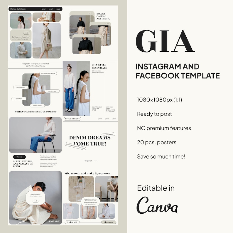 20 Pcs. GIA Post Templates | Instagram and FB Poster Template - Etsy