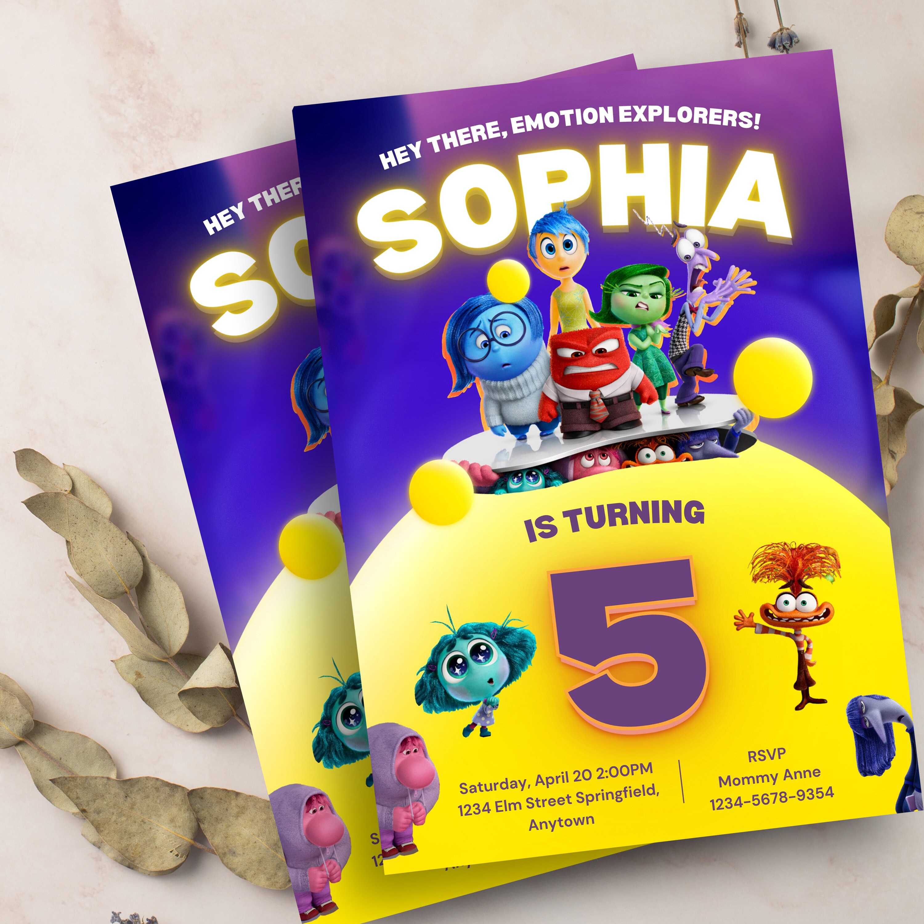 EDITABLE Instant Download Inside Out 2 Birthday Invitation Template - Etsy