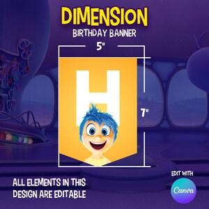 EDITABLE | Instant Download | Inside Out 2 Birthday Banner Template - Etsy