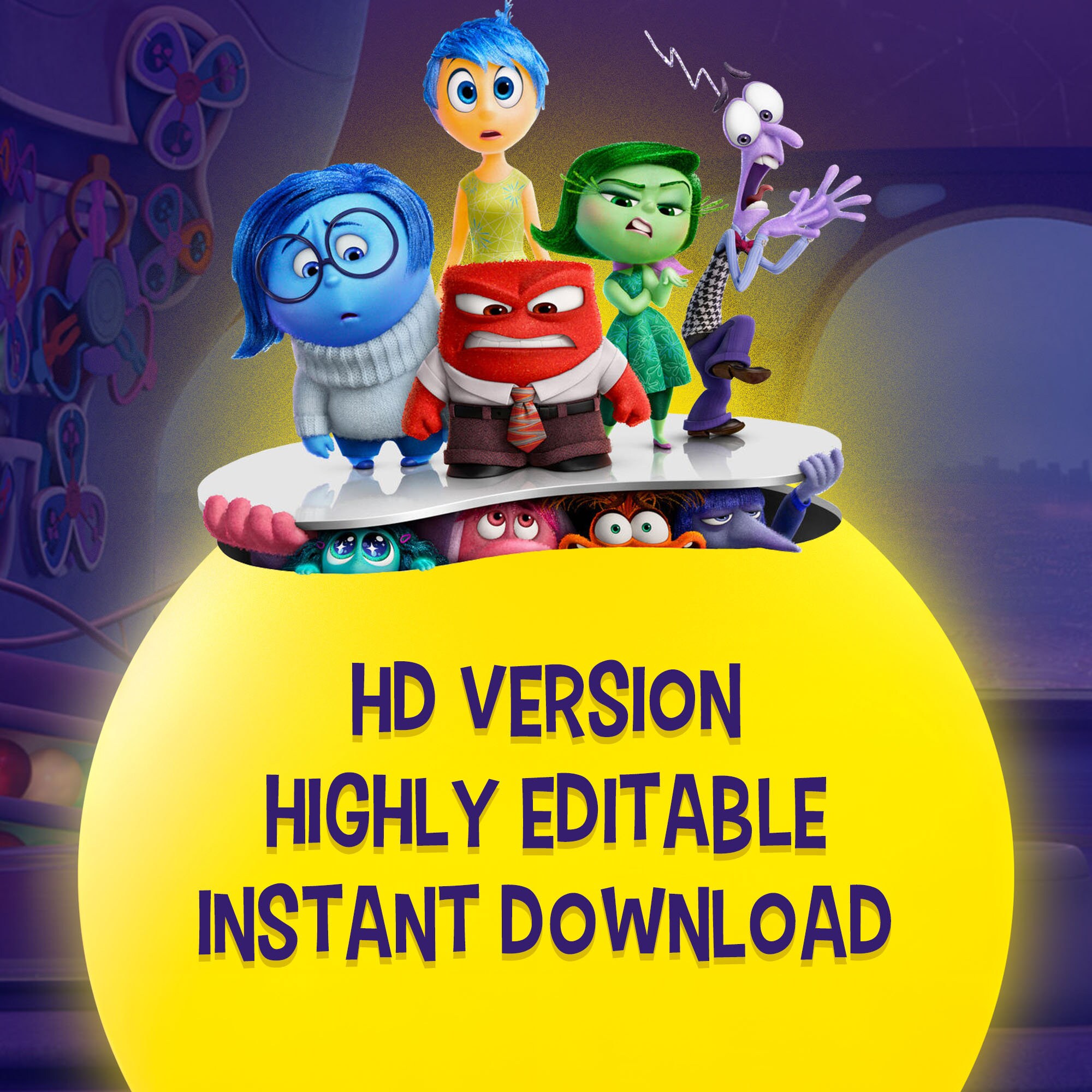 EDITABLE Instant Download Inside Out 2 Invitation BUNDLE Printable ...