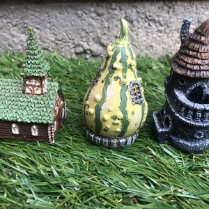 Micro Mini Fairy Garden Set, Fairy Church, Fairy Gourd House, Fairy ...