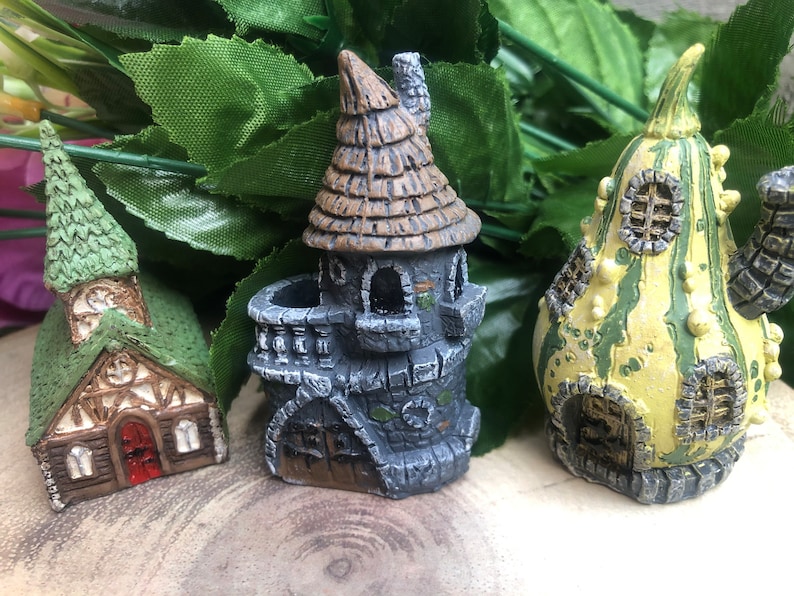 Micro Mini Fairy Garden Set, Fairy Church, Fairy Gourd House, Fairy ...