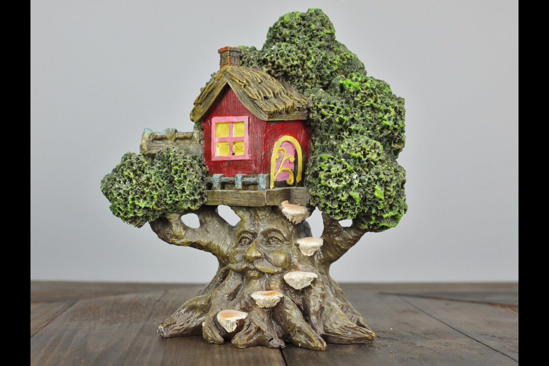 Miniature Fairy Garden Tree House, Fairy Garden House, Fairy Garden ...