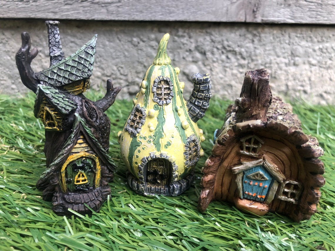 Micro Mini Fairy House Set Fairy Log Housefairy Tree - Etsy UK