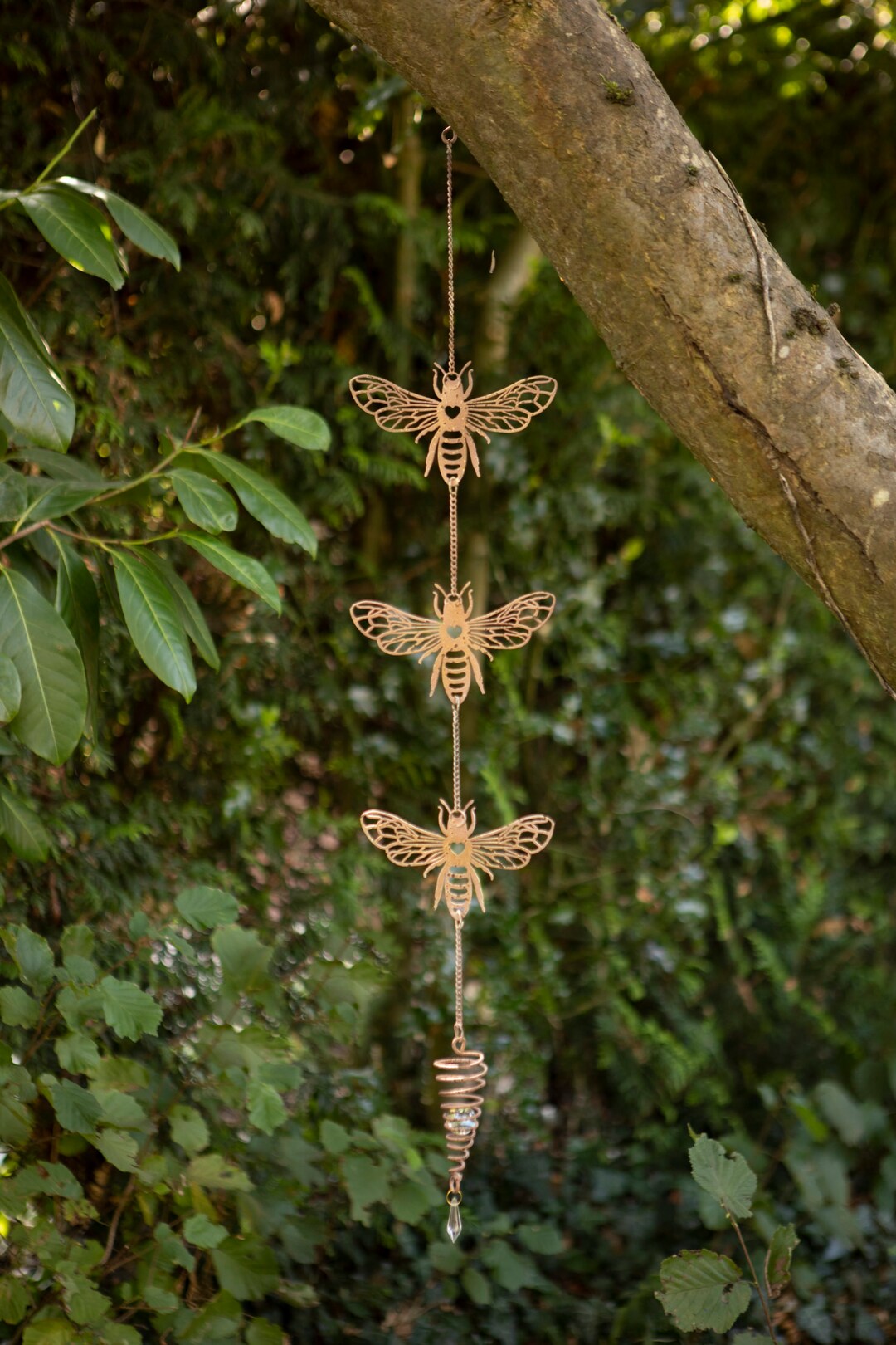 Hanging Rusty Bee Chain With Hook, Hanging Garden Decoration, Garden ...