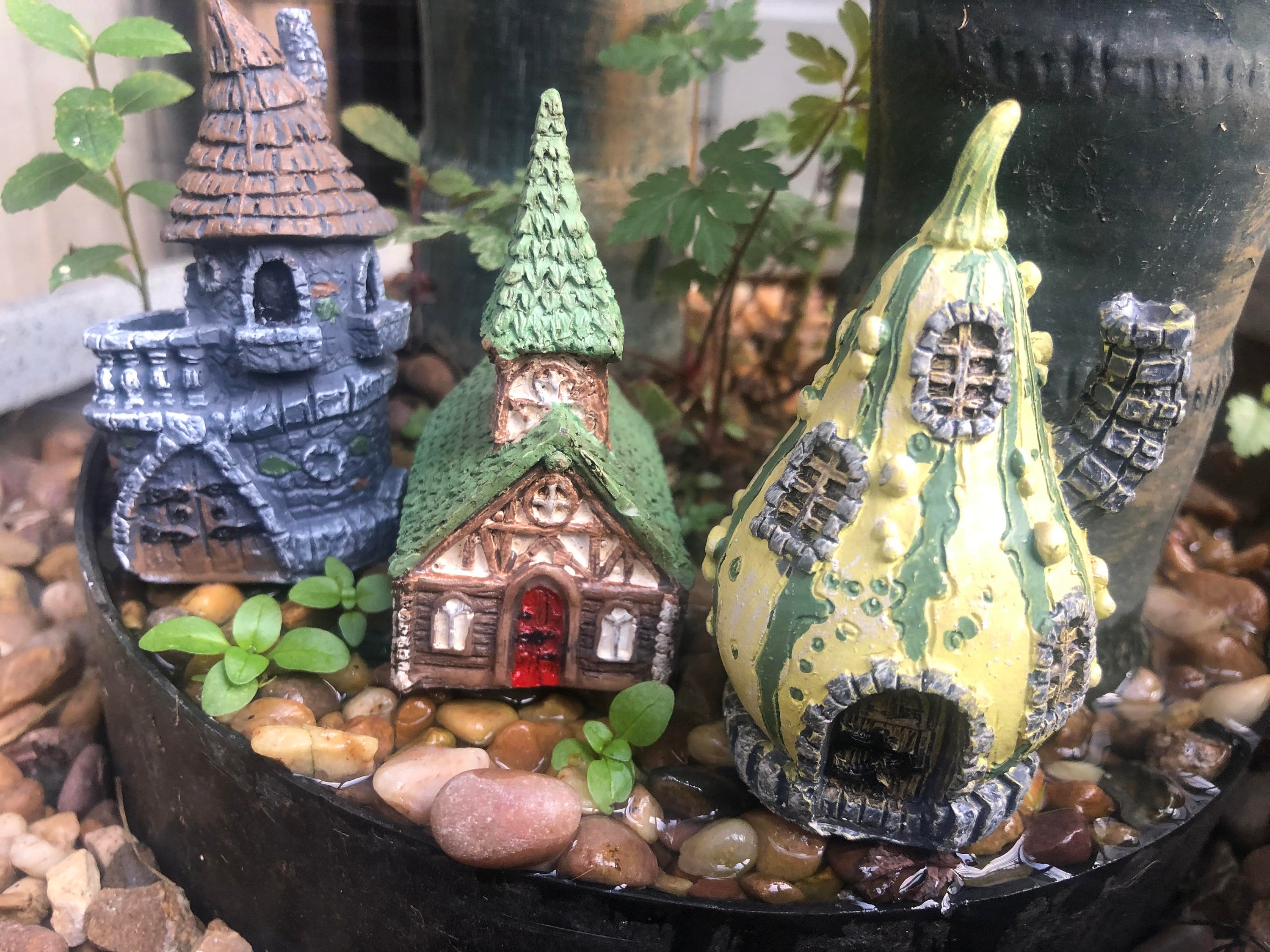 Micro Mini Fairy Garden Set, Fairy Church, Fairy Gourd House, Fairy ...