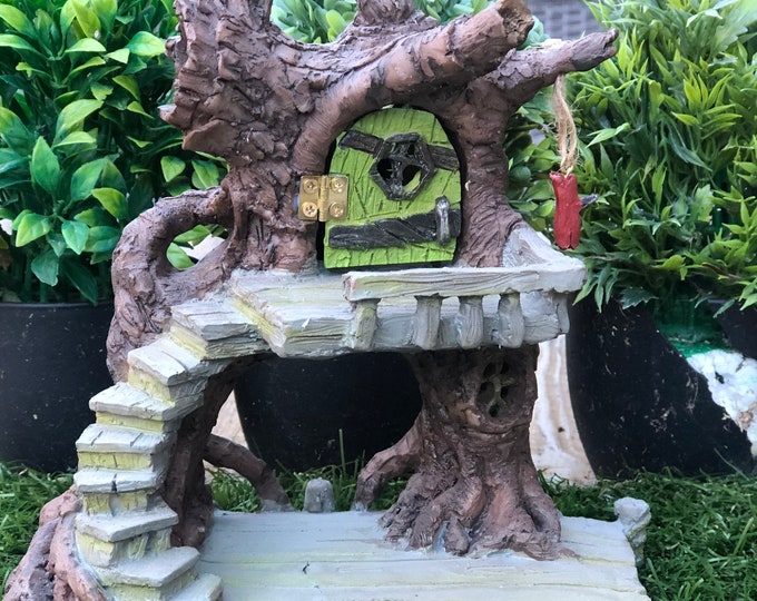 Red Root Burrow Fairy House, Fairy Garden House, Fairy Garden Gift ...