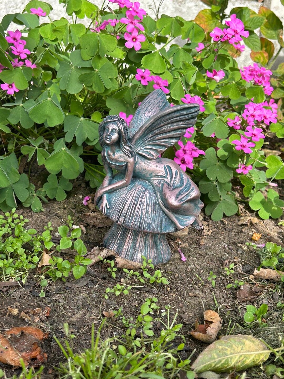 Small Fairy Laying on a Mushroom, Mythical Figure, Garden Fairy, Fairy ...