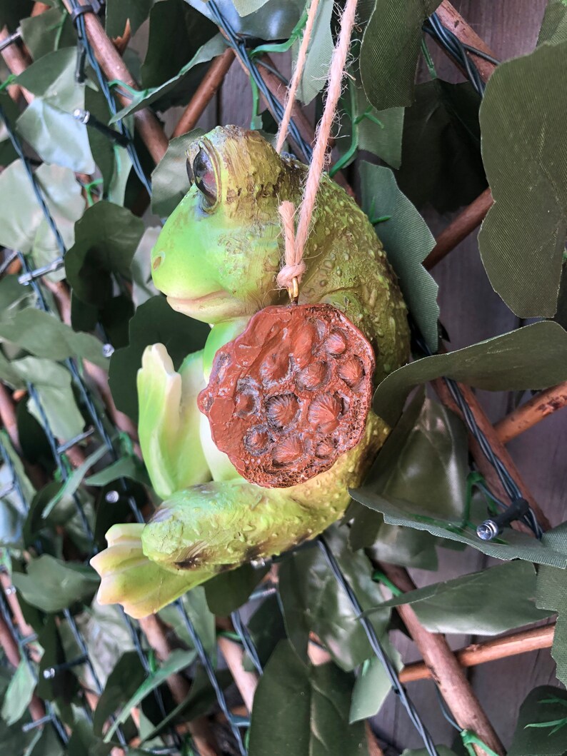 Hanging frog on rope tree hanging garden animal ornament | Etsy