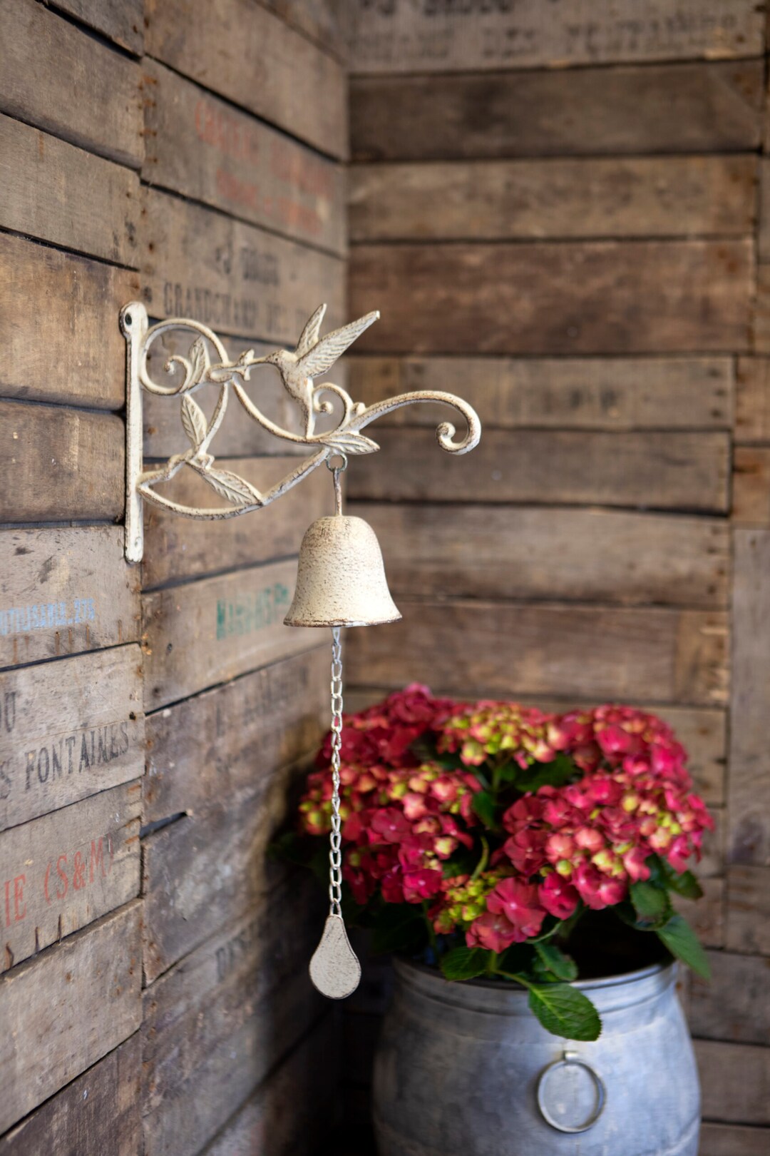 Metal Hummingbird Door Bell, Vintage Style Door Bell, Metal Hummingbird ...