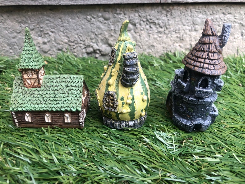 Micro Mini Fairy Garden Set, Fairy Church, Fairy Gourd House, Fairy ...