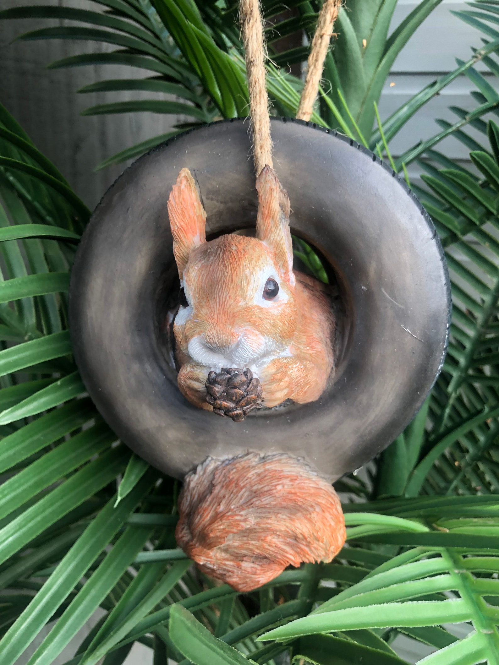 Hanging Squirrel in Tyre Garden Ornament Squirrel Gift Tree - Etsy
