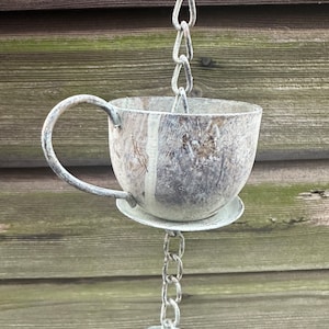 Teapot & Teacup Rain Chain, Hanging Teacup, Garden Ornaments, Garden ...