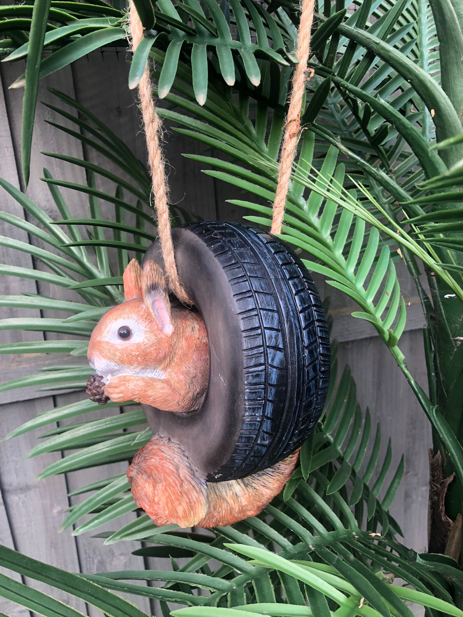 Hanging Squirrel in Tyre Garden Ornament Squirrel Gift Tree - Etsy