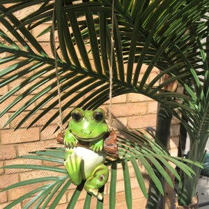 Hanging Frog on Rope Tree ,hanging Garden Animal Ornament, Garden ...
