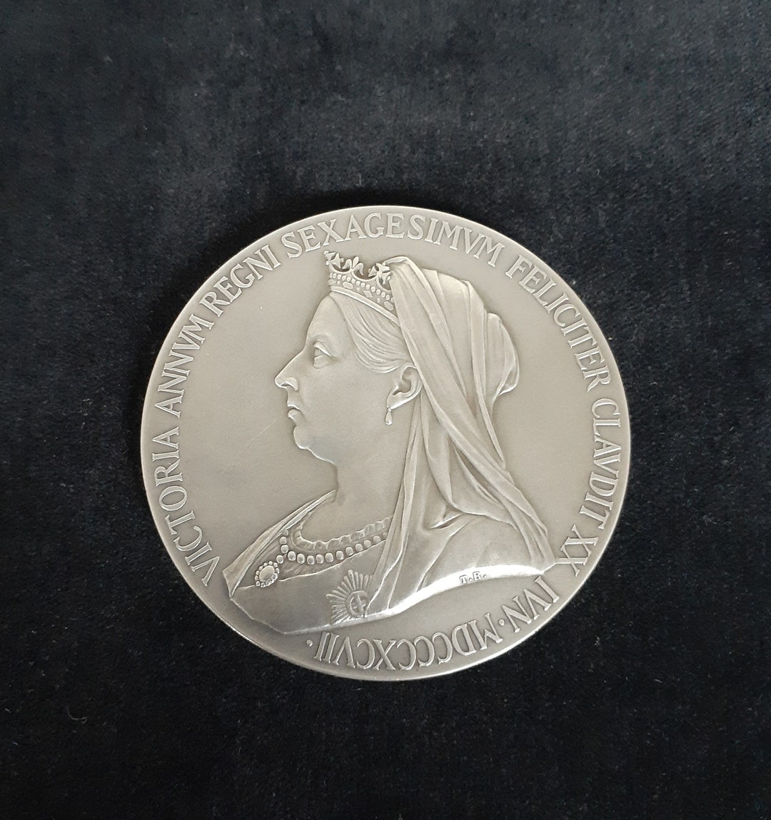 Silver Queen Victoria Diamond Jubilee Commemorative Medal Collectable ...