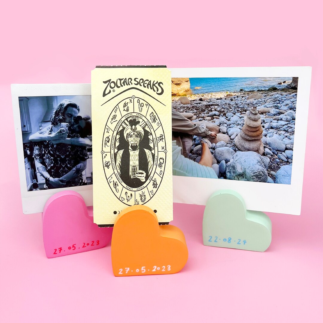 CUSTOM DATE STAND Print / Polaroid Memento Photo Frame Holder/stand One ...