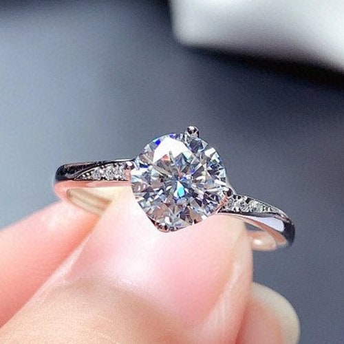 Classic And Gorgeous Moissanite Ring 1ct 2ct D Color Vvs1 Etsy