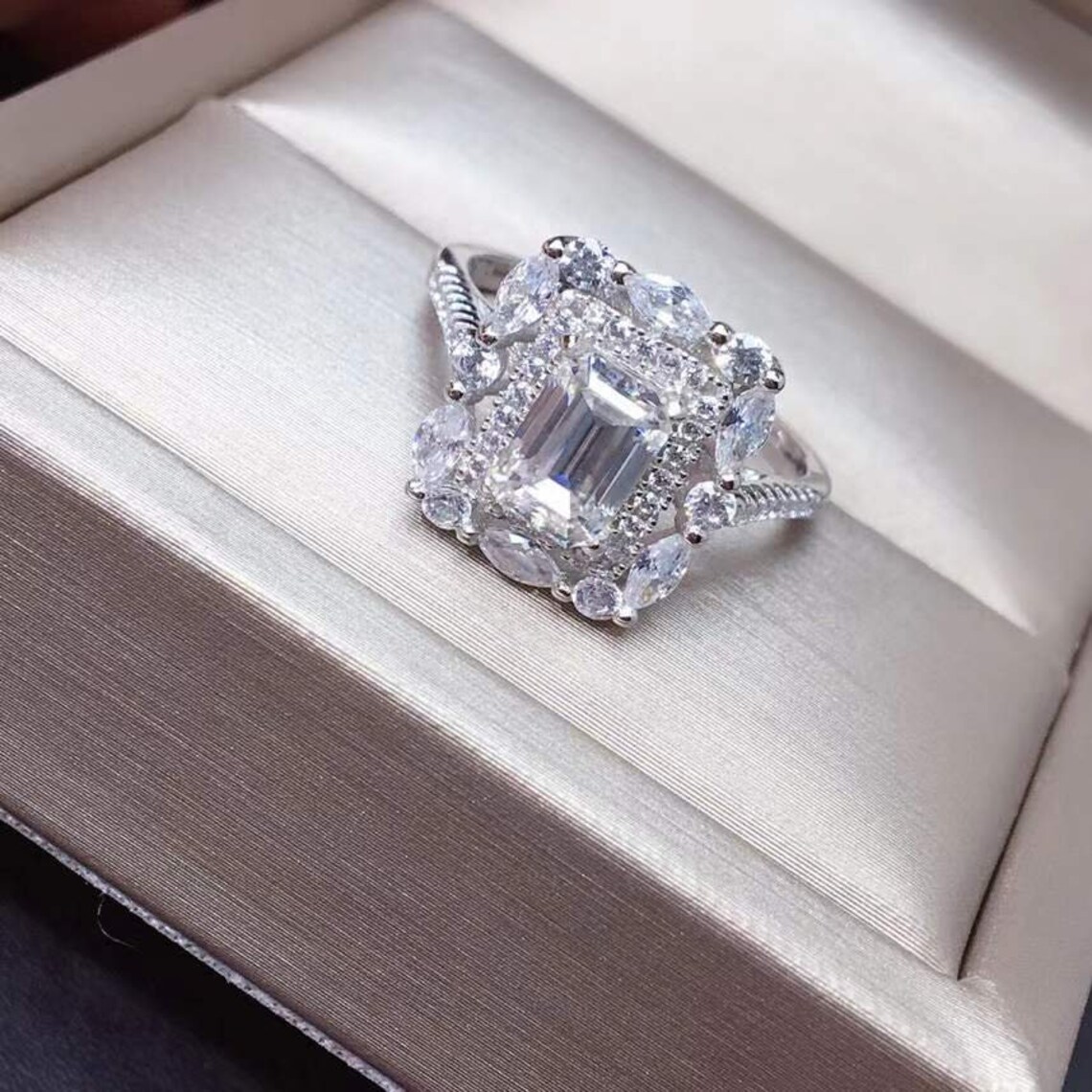 Luxury And Gorgeous Moissanite Ring 1ct 57mm D Color Vvs1 Etsy