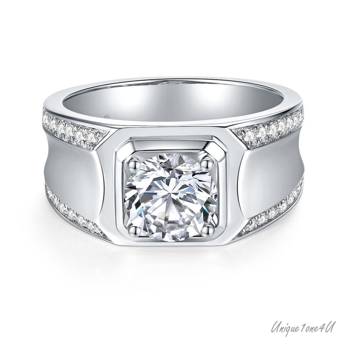 Gorgeous & Luxury Moissanite Ring for Men 1ct 2ct D Color VVS - Etsy