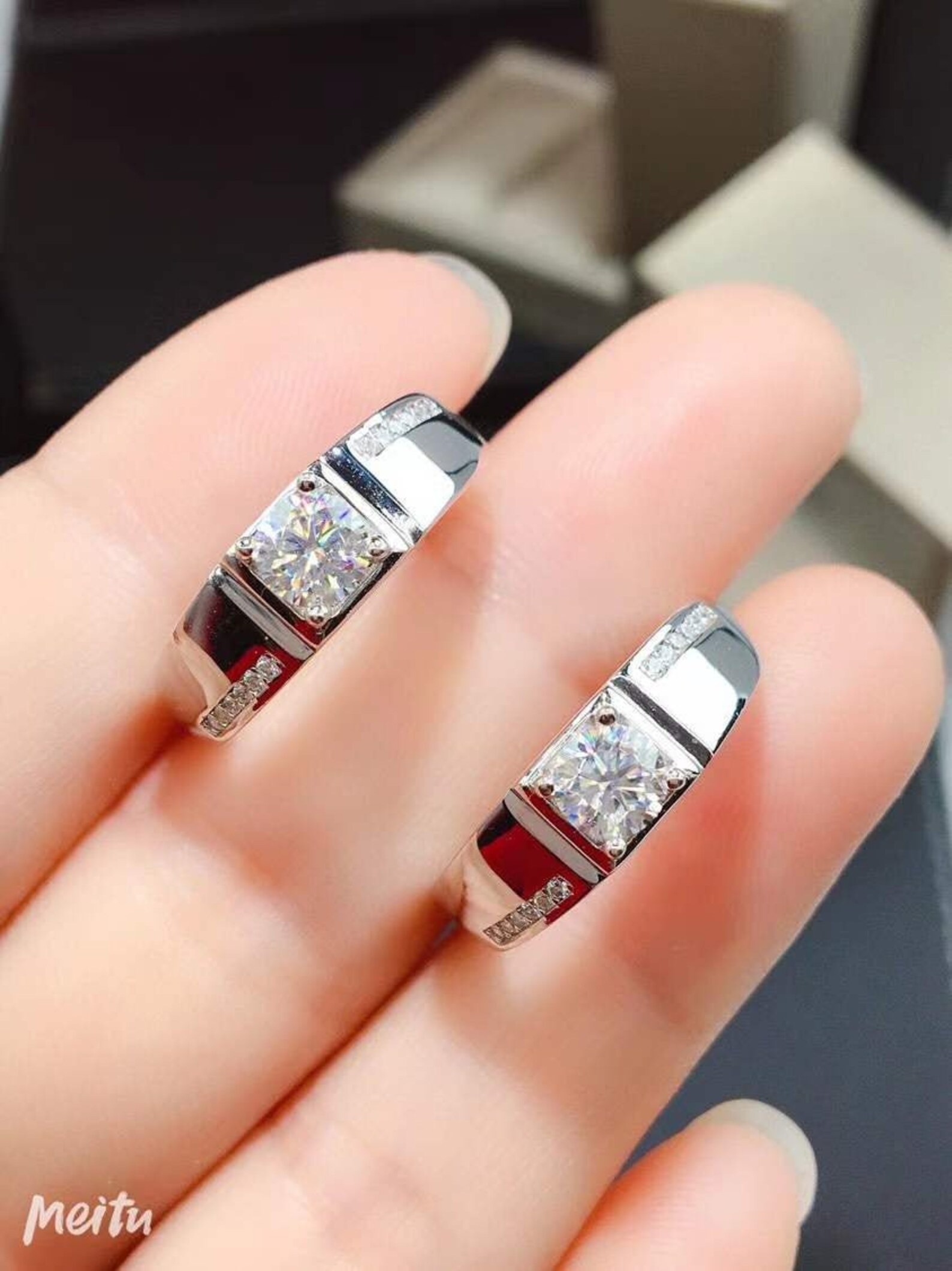 Gorgeous Moissanite Ring for Men 0.5ct D Color VVS Brilliant - Etsy