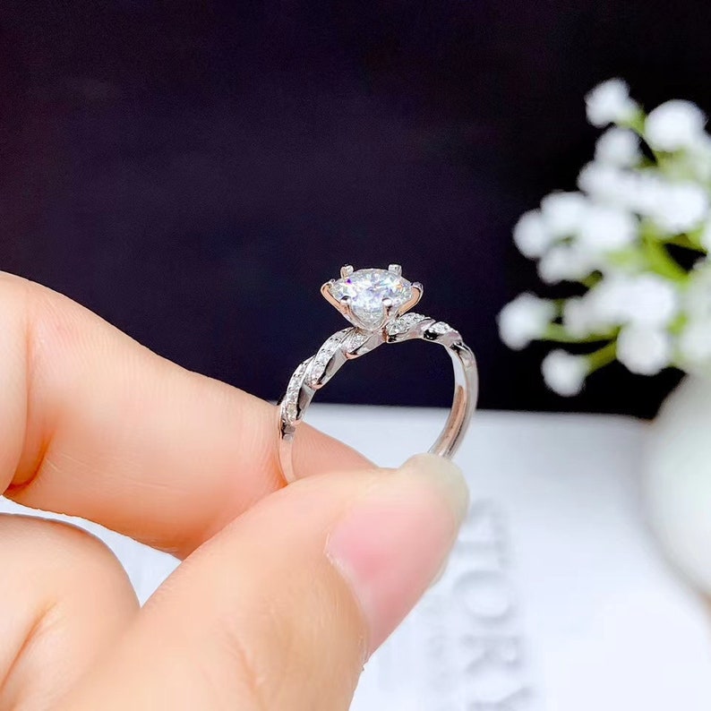 Gorgeous Moissanite Ring 1ct / 2ct D Color Sterling Silver - Etsy