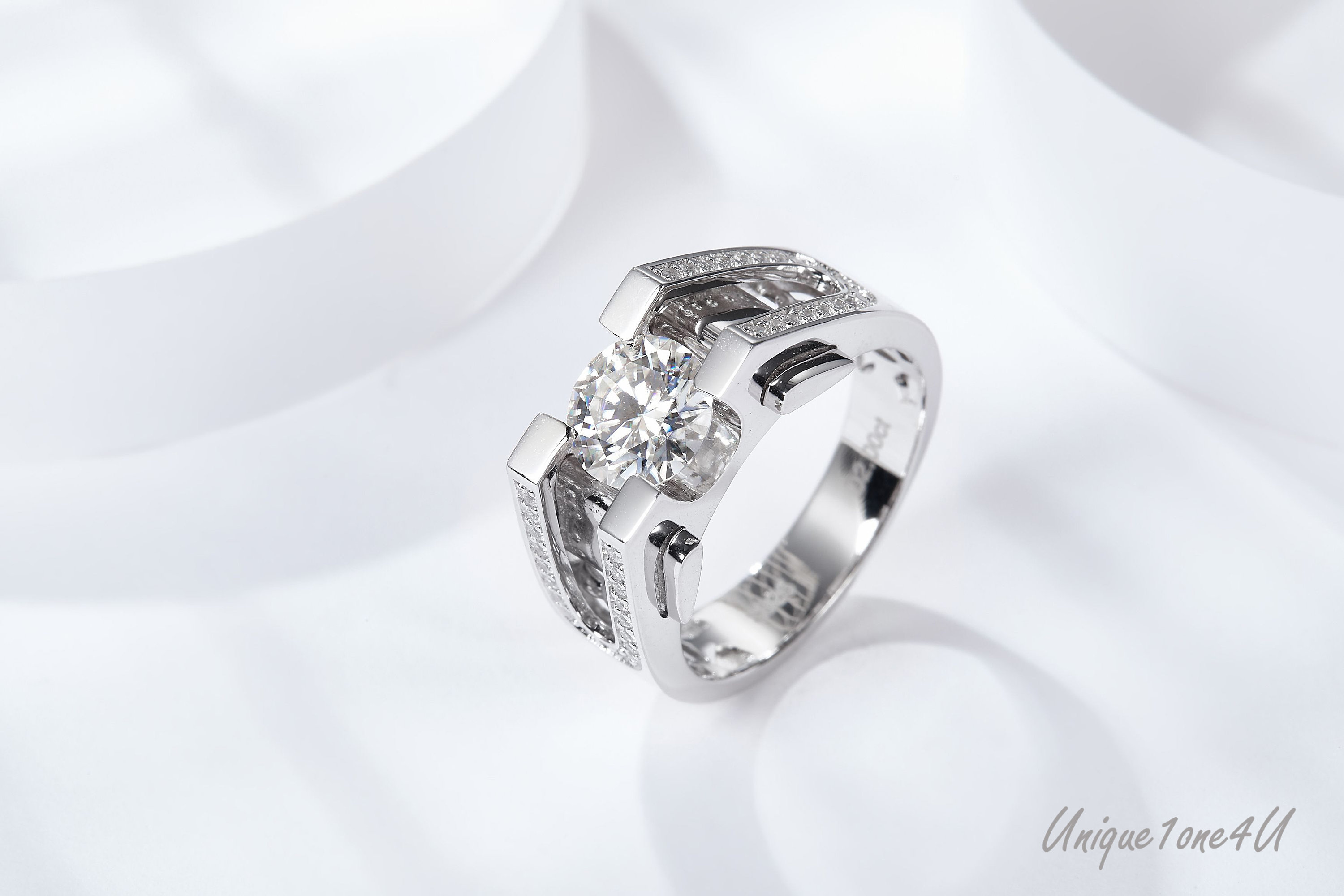 Luxury Moissanite Ring for Men 1ct 2ct D Color Brilliant - Etsy