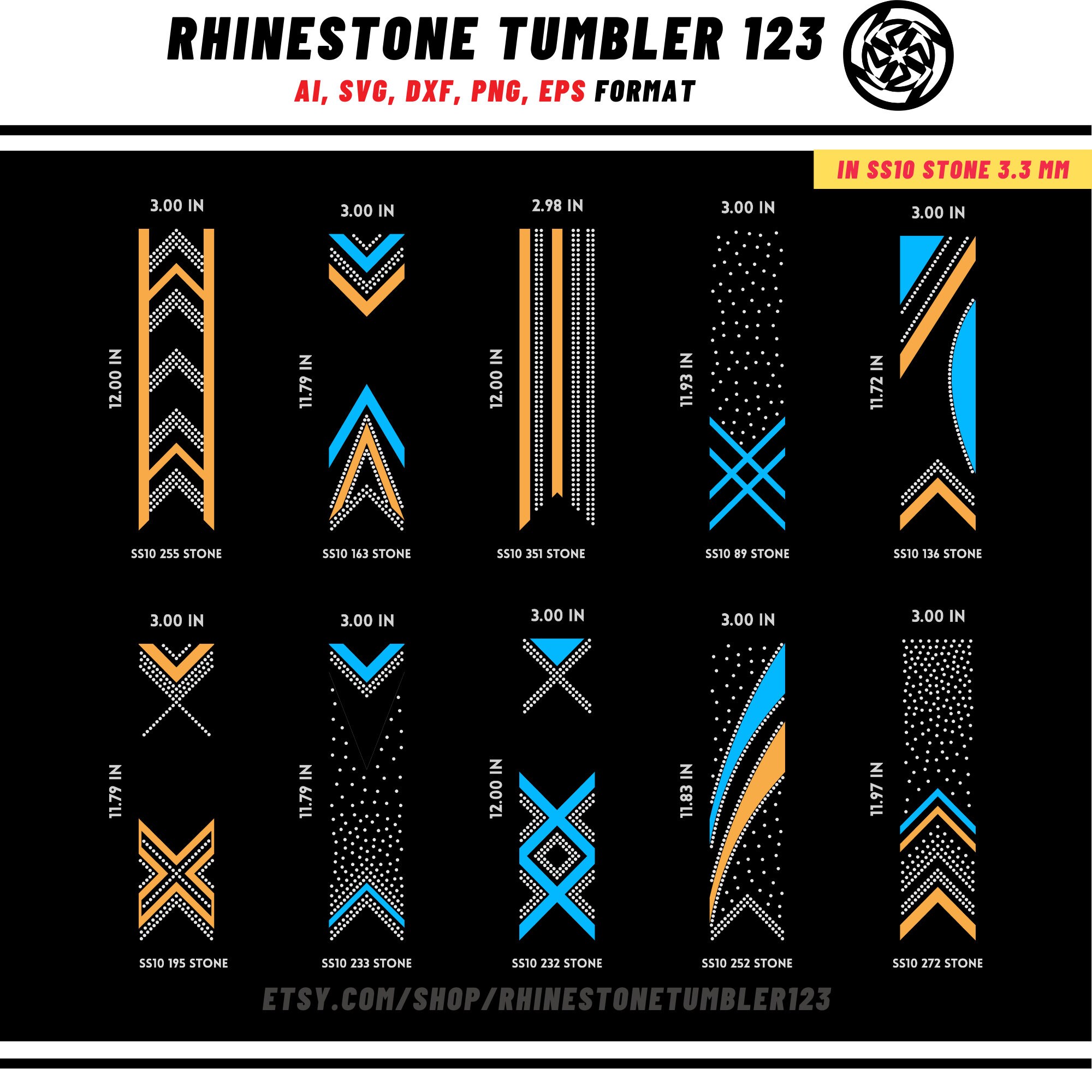 10 Cheer Bow Rhinestone Template With HTV, V Tail, 3 Inch Rhinestone ...