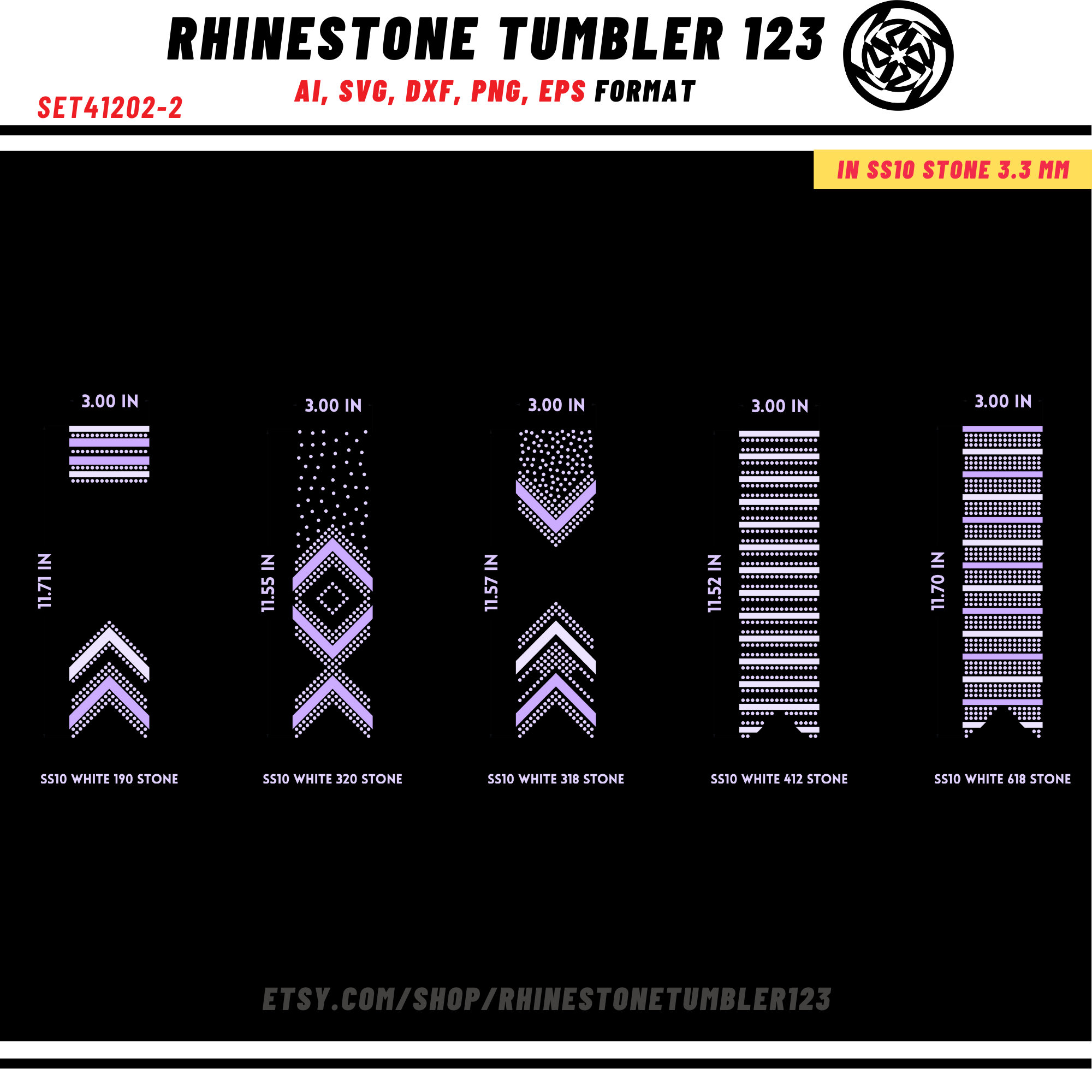 10 Cheer Bow Rhinestone Template With HTV, V Tail, 3 Inch Rhinestone ...