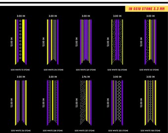 10 Cheer Bow Rhinestone Template With HTV, V Tail, 3 Inch Rhinestone ...