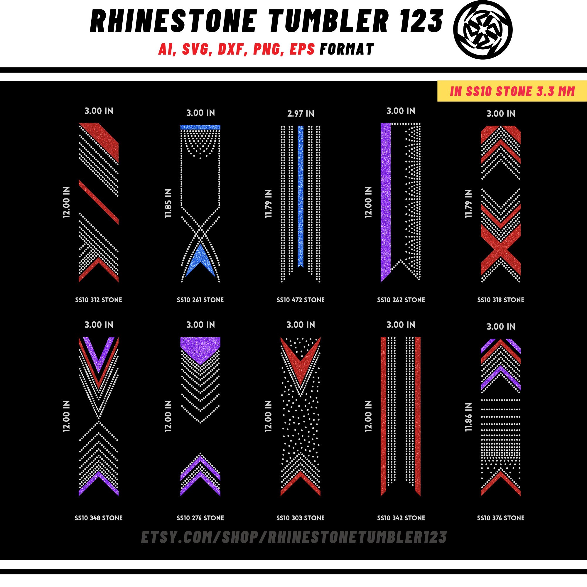 10 Cheer Bow Rhinestone Template With HTV, V Tail, 3 Inch Rhinestone ...