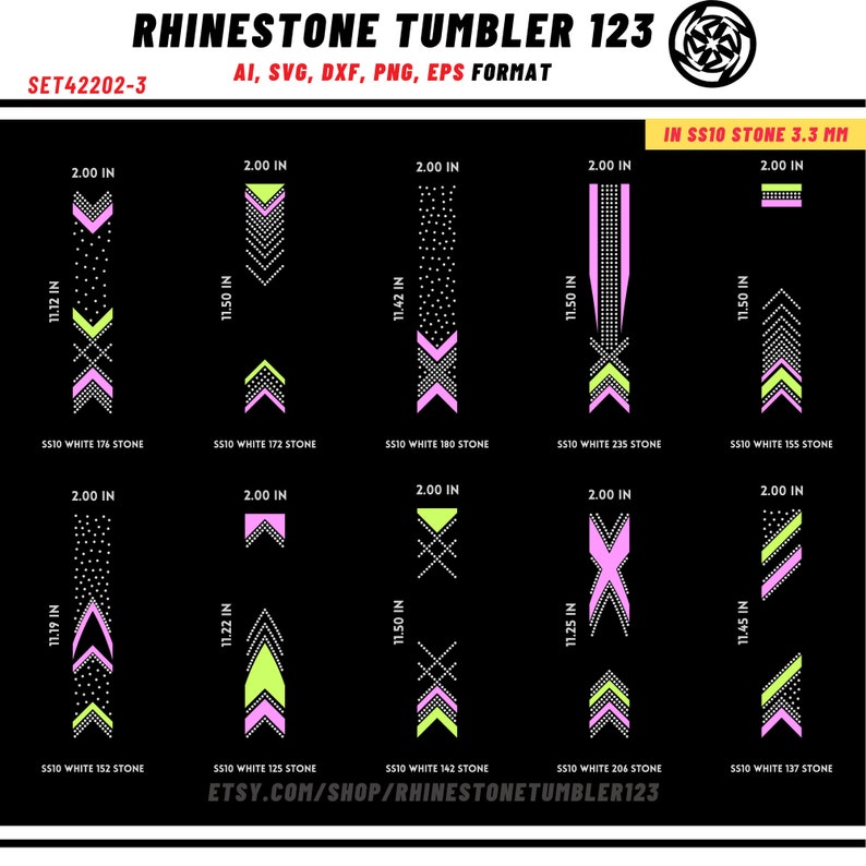 10 Cheer Bow Rhinestone Template With HTV, V Tail, 2 Inch Rhinestone ...