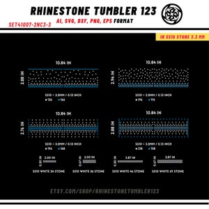 SET41007-2NC3-3, 10 in 1 Bundle Cricut Rhinestone Template for 3 Inches ...