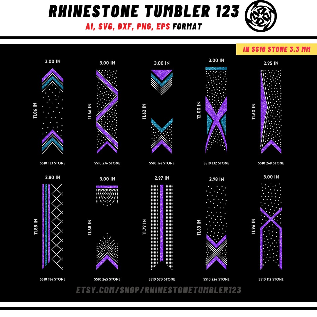 10 Cheer Bow Rhinestone Template With HTV, V Tail, 3 Inch Rhinestone ...