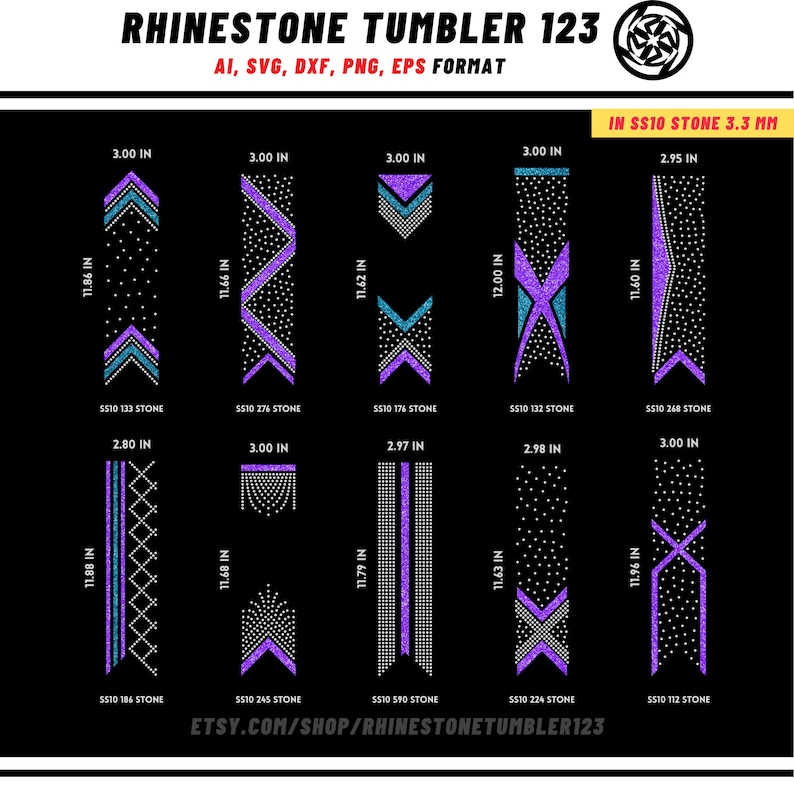 10 Cheer Bow Rhinestone Template With HTV, V Tail, 3 Inch Rhinestone ...