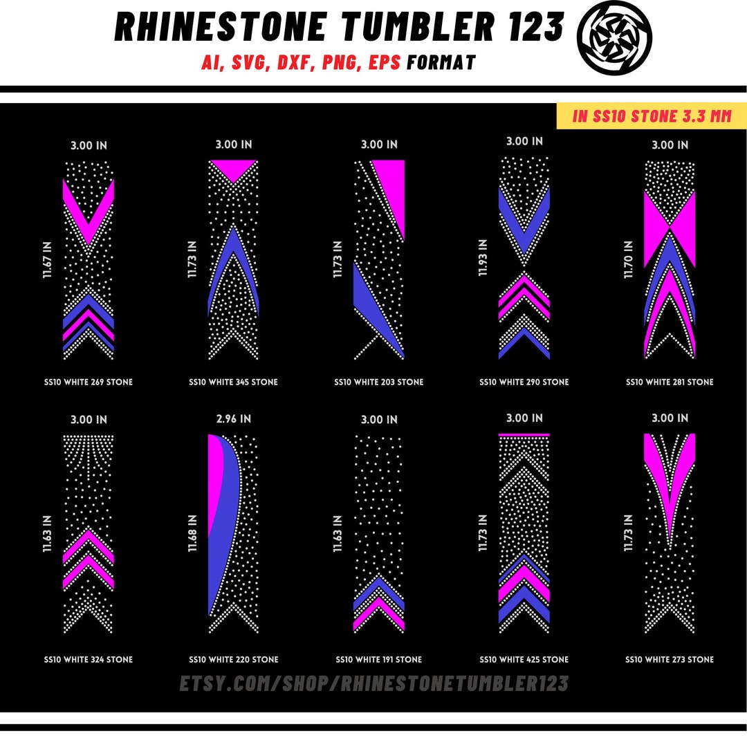 10 Cheer Bow Rhinestone Template With HTV, V Tail, 3 Inch Rhinestone ...