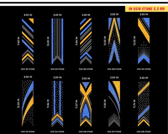 10 Cheer Bow Rhinestone Template With HTV, V Tail, 3 Inch Rhinestone ...