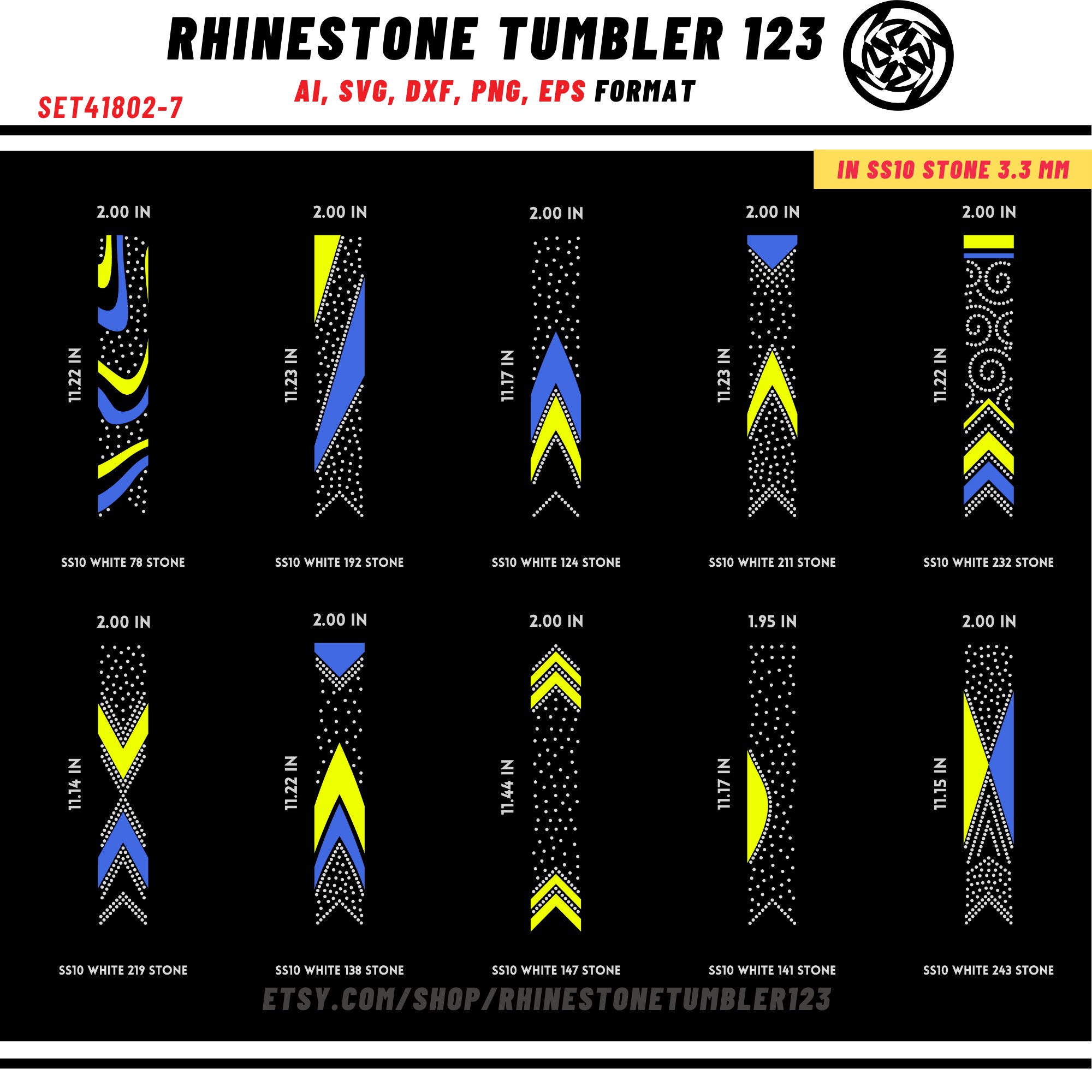 10 Cheer Bow Rhinestone Template With HTV, V Tail, 2 Inch Rhinestone ...