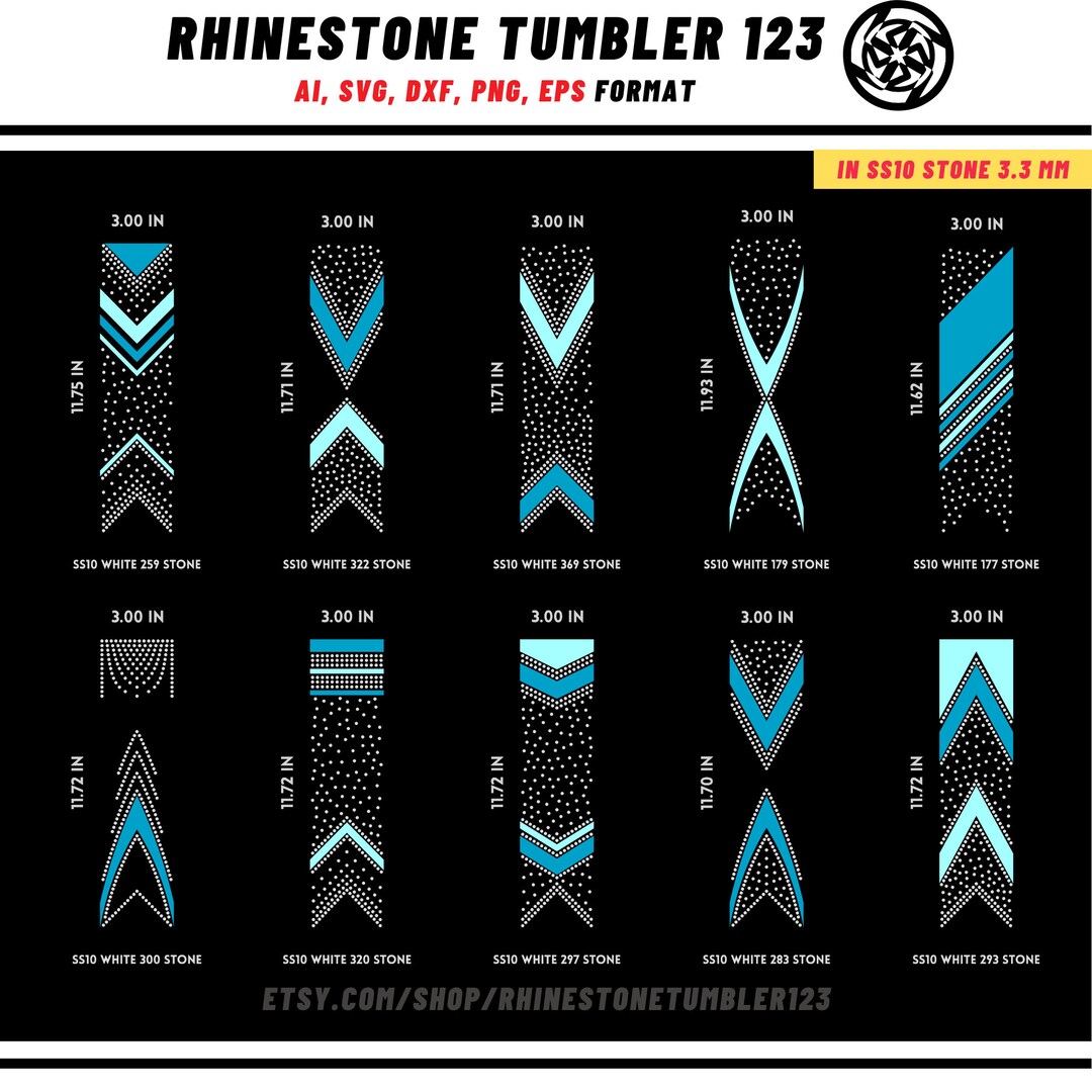 10 Cheer Bow Rhinestone Template With HTV, V Tail, 3 Inch Rhinestone ...