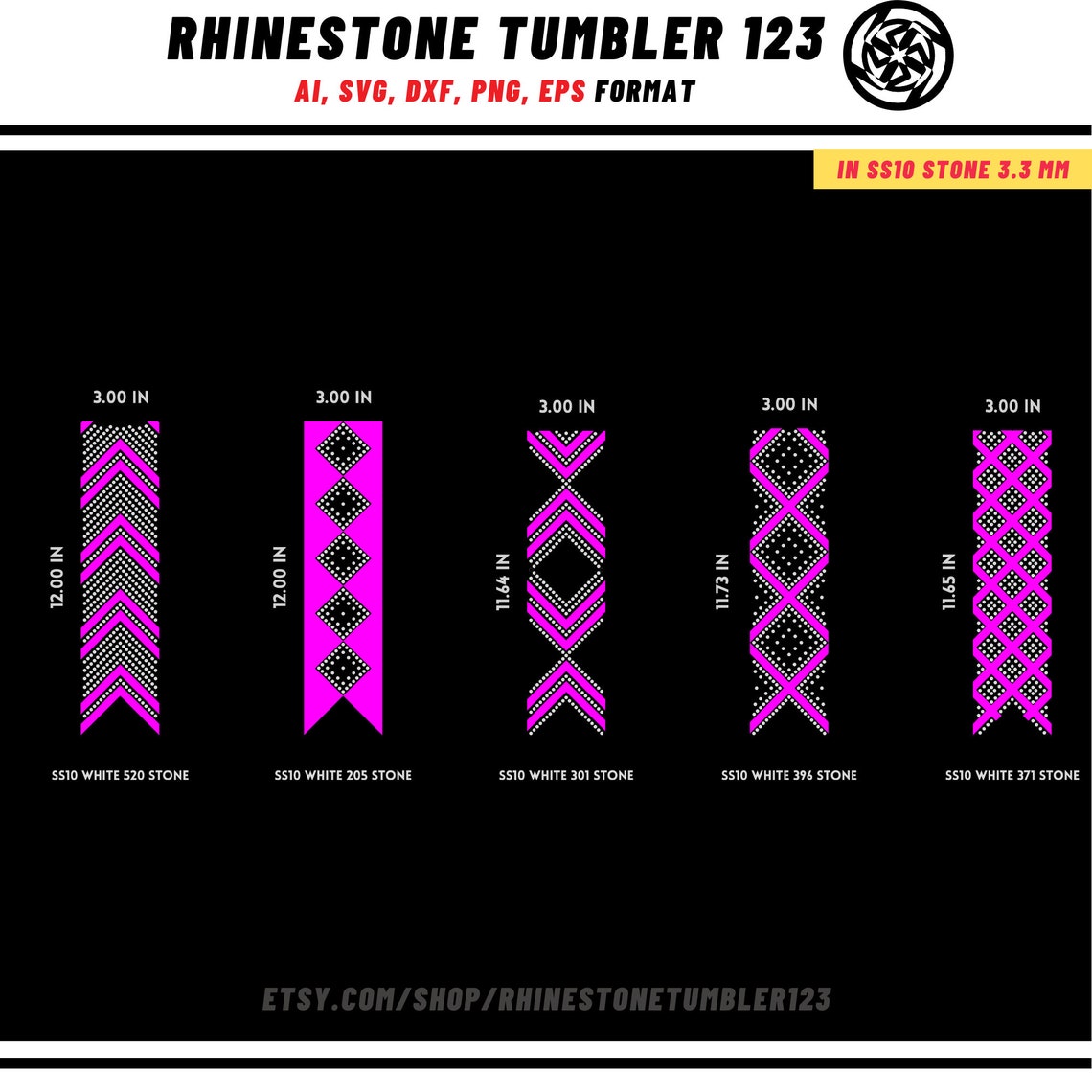 10 Cheer Bow Rhinestone Template With HTV, V Tail, 3 Inch Rhinestone ...