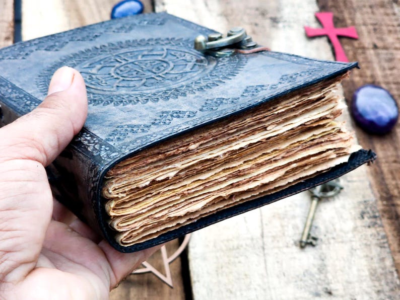 Handmade Leather Journal Spell Scroll Journal Circle of Transmutation ...