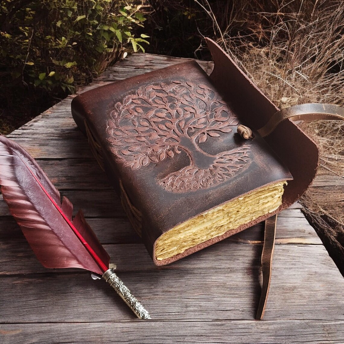 Leather Journal Tree of Life Leather Notebooks for Men Women ...