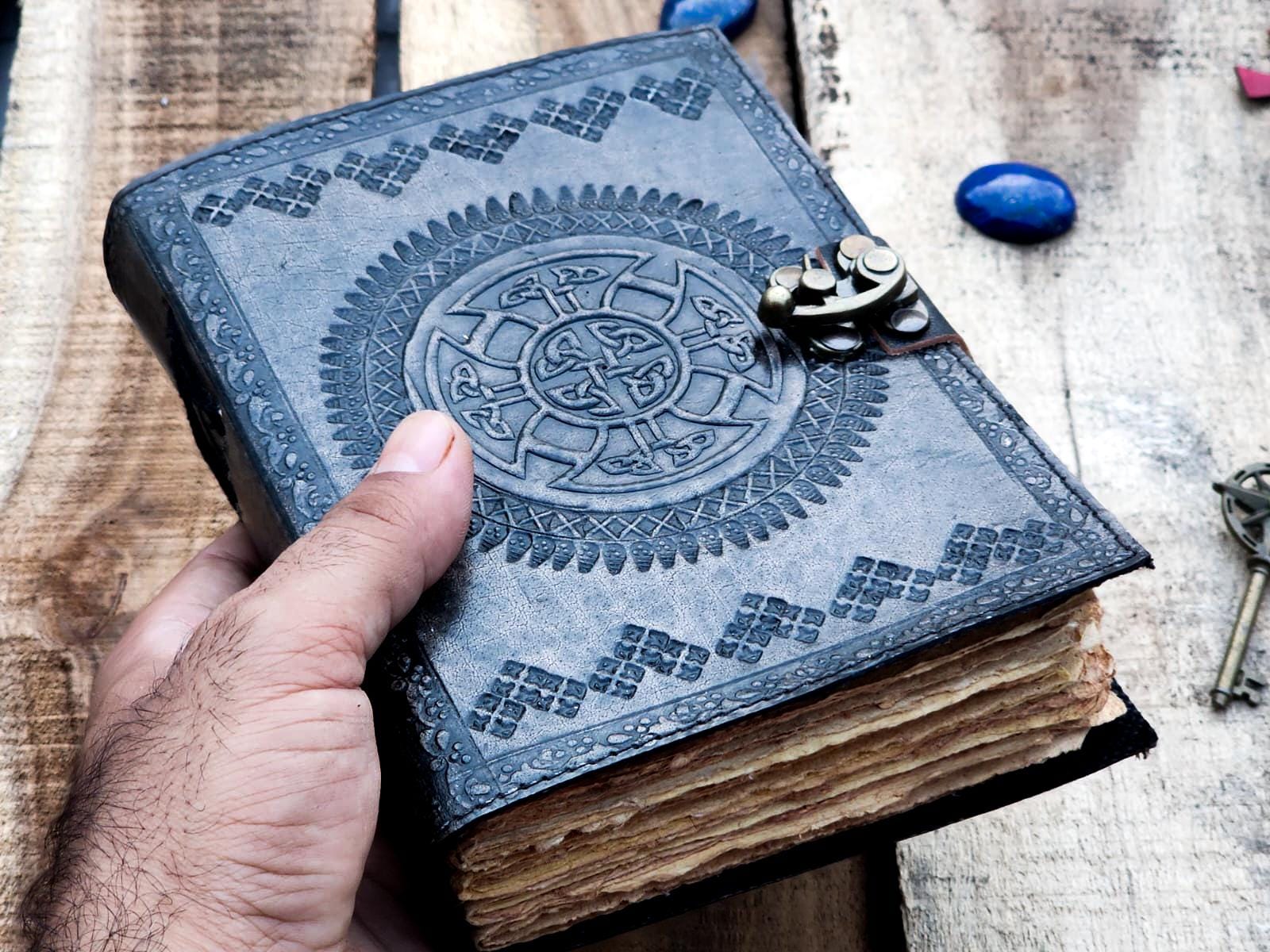 Handmade Leather Journal Spell Scroll Journal Circle of Transmutation ...