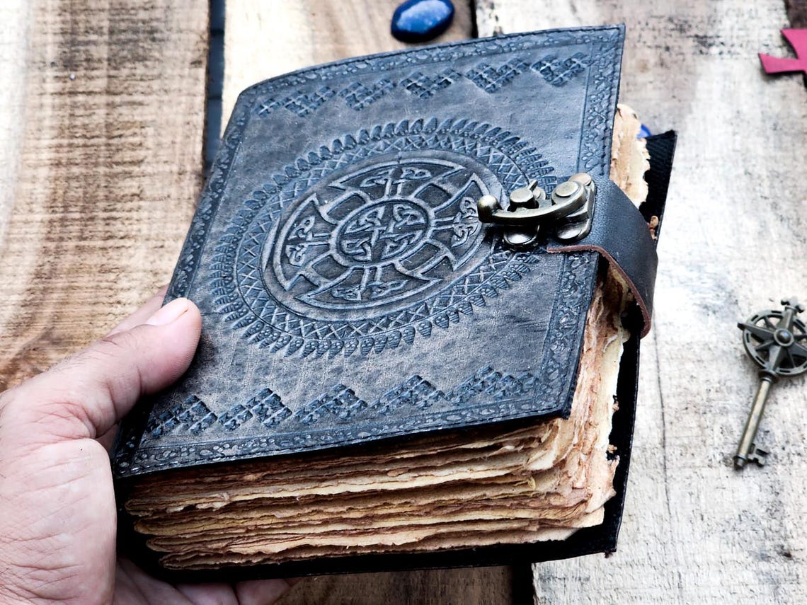 Handmade Leather Journal Spell Scroll Journal Circle of Transmutation ...