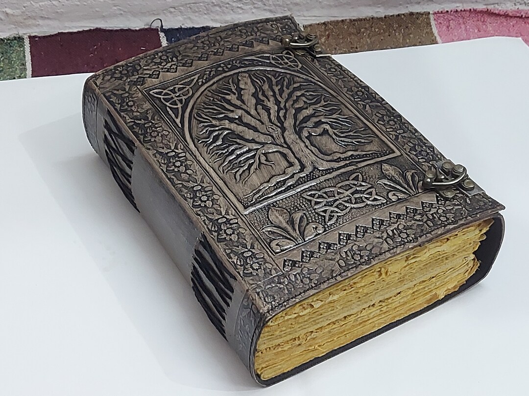600 Pages Large Tree of Life Fat Leather Journal, Leather Grimoire ...